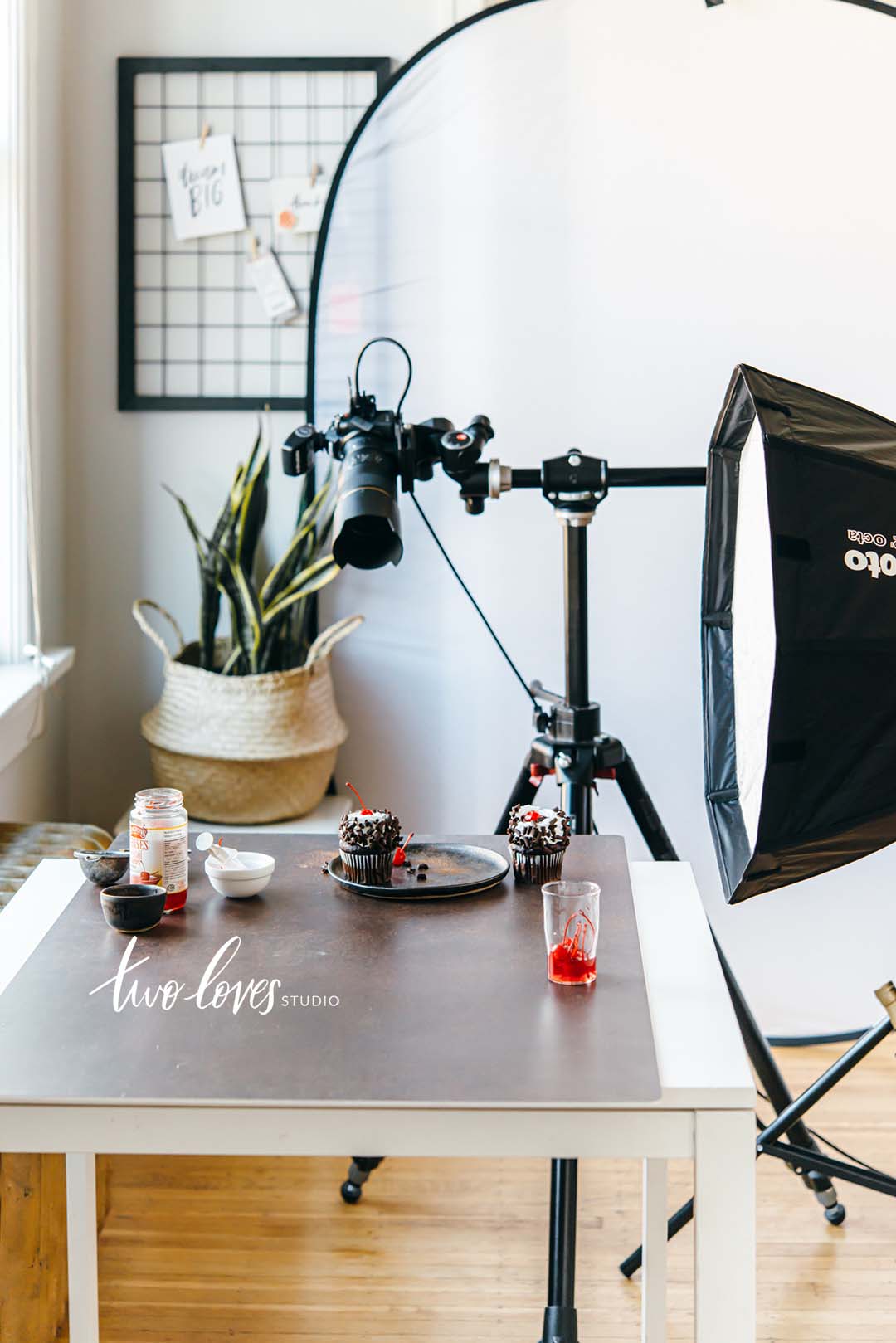 Simple One Light Photography Setup: Moody Black Forest Cupcake